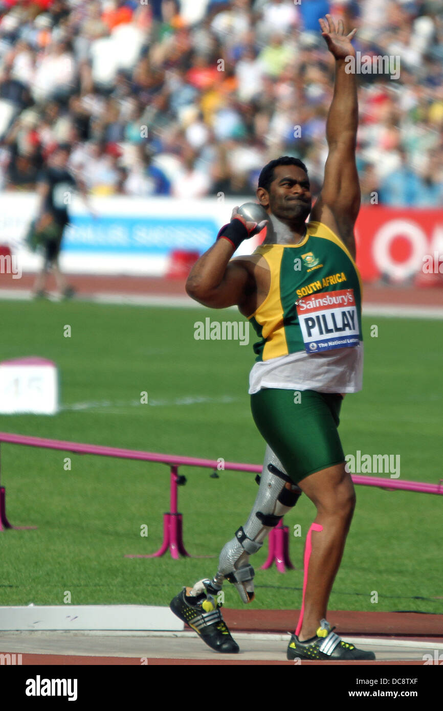 Tyrone PILLAY (RSA) in the Shot Put Men F42 Final at the Anniversary games in the Olympic Park ...