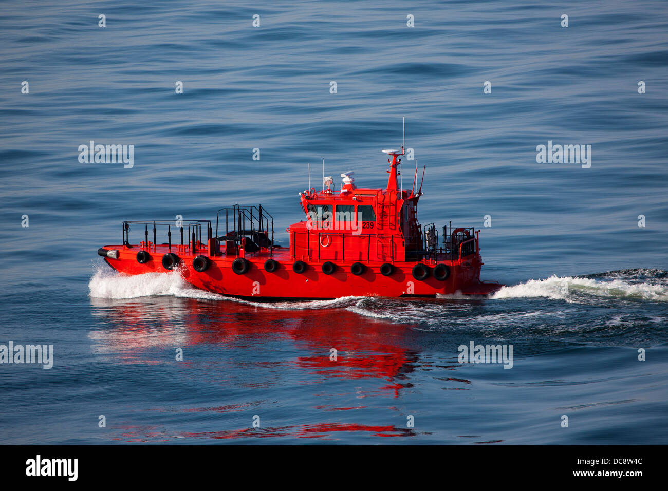 Red Pilot Boat L239 Pilot Vessel Finland in calm waters Stock Photo - Alamy