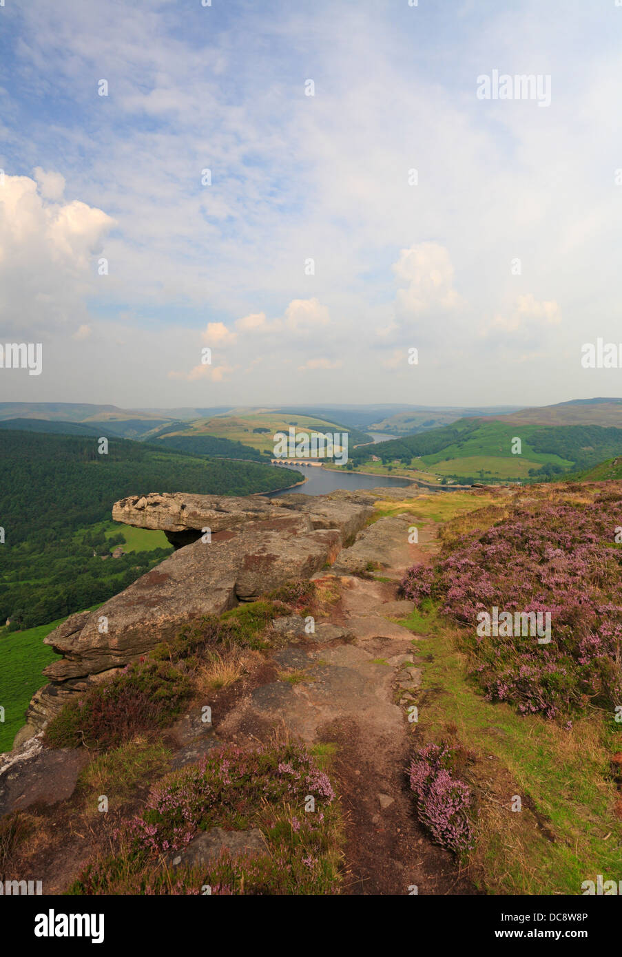Bamford Edge and Ladybower Reservoir, Derbyshire, Peak District ...