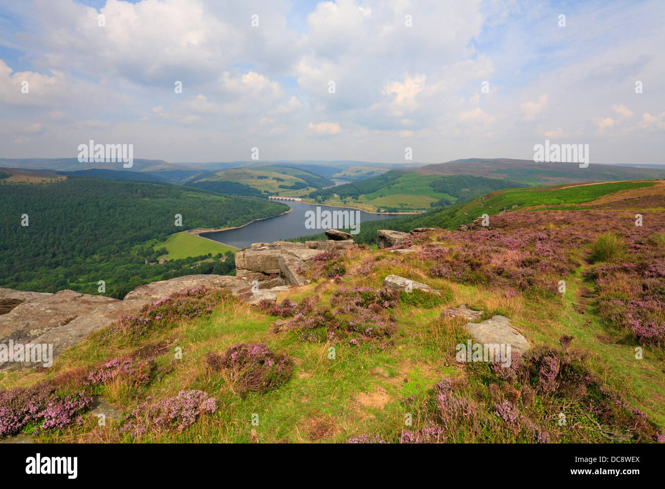 Bamford Edge and Ladybower Reservoir, Derbyshire, Peak District ...