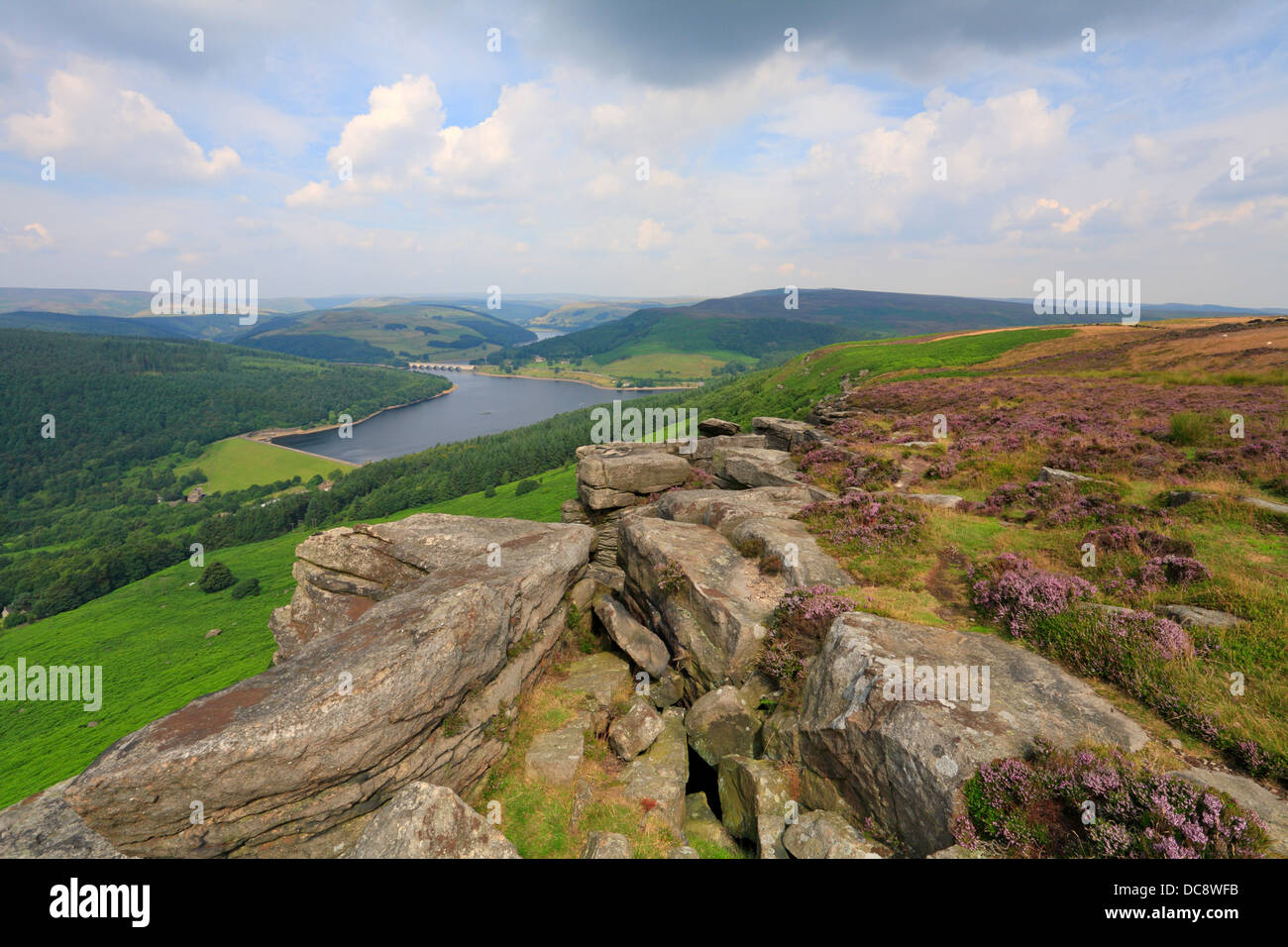 Bamford Edge and Ladybower Reservoir, Derbyshire, Peak District ...