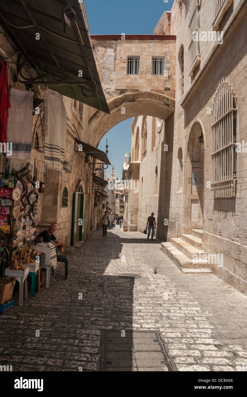 Jerusalem, Israel. Streets in the Muslim quarter of the old city Stock ...
