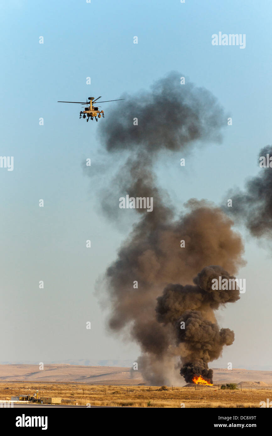 Israel. An AH-64 Apache Longbow ("Seraph') attack helicopter during air ...
