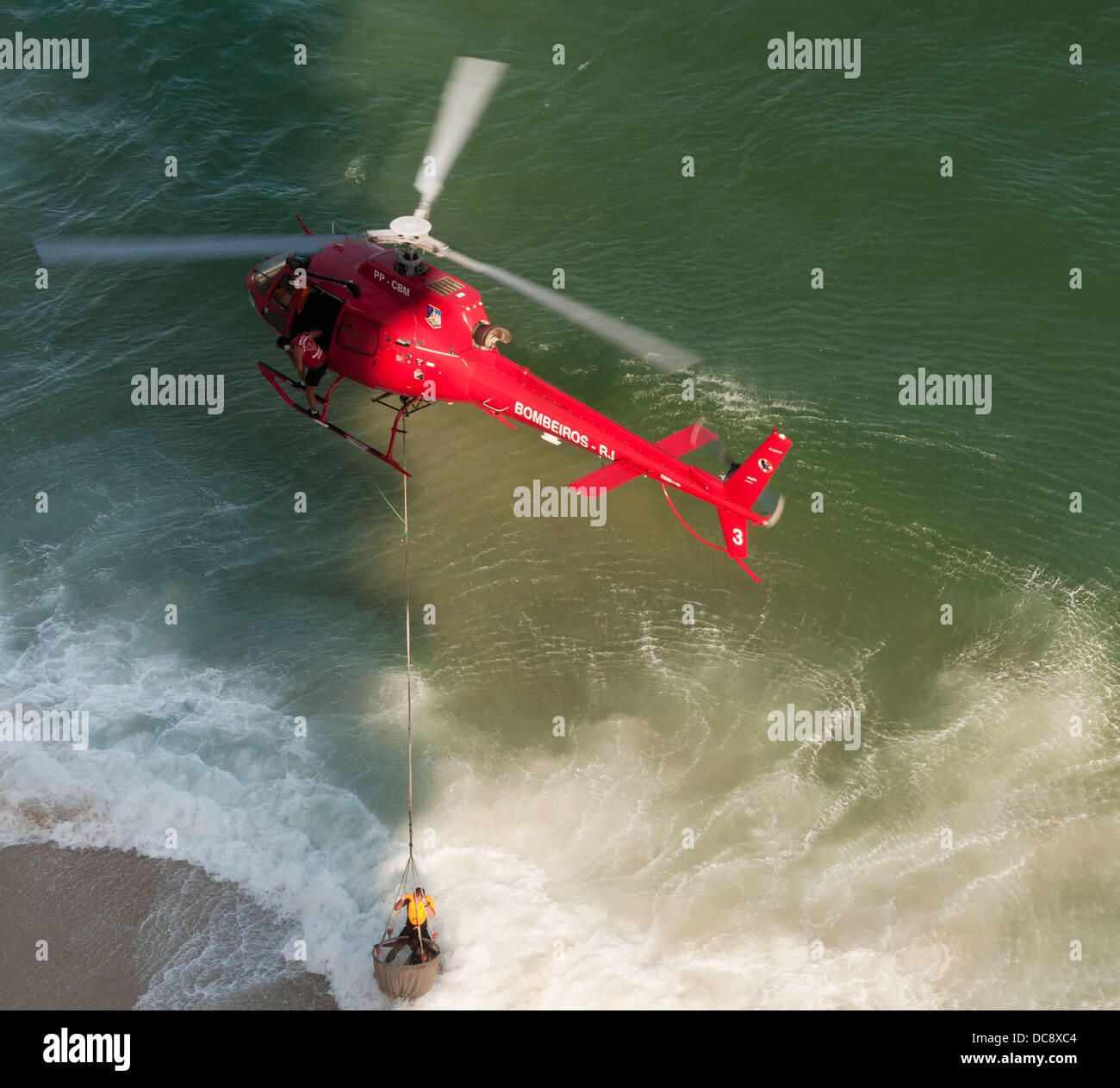 Rescue Helicopter, Ipanema Beach; Rio de Janeiro, Brazil Stock Photo ...