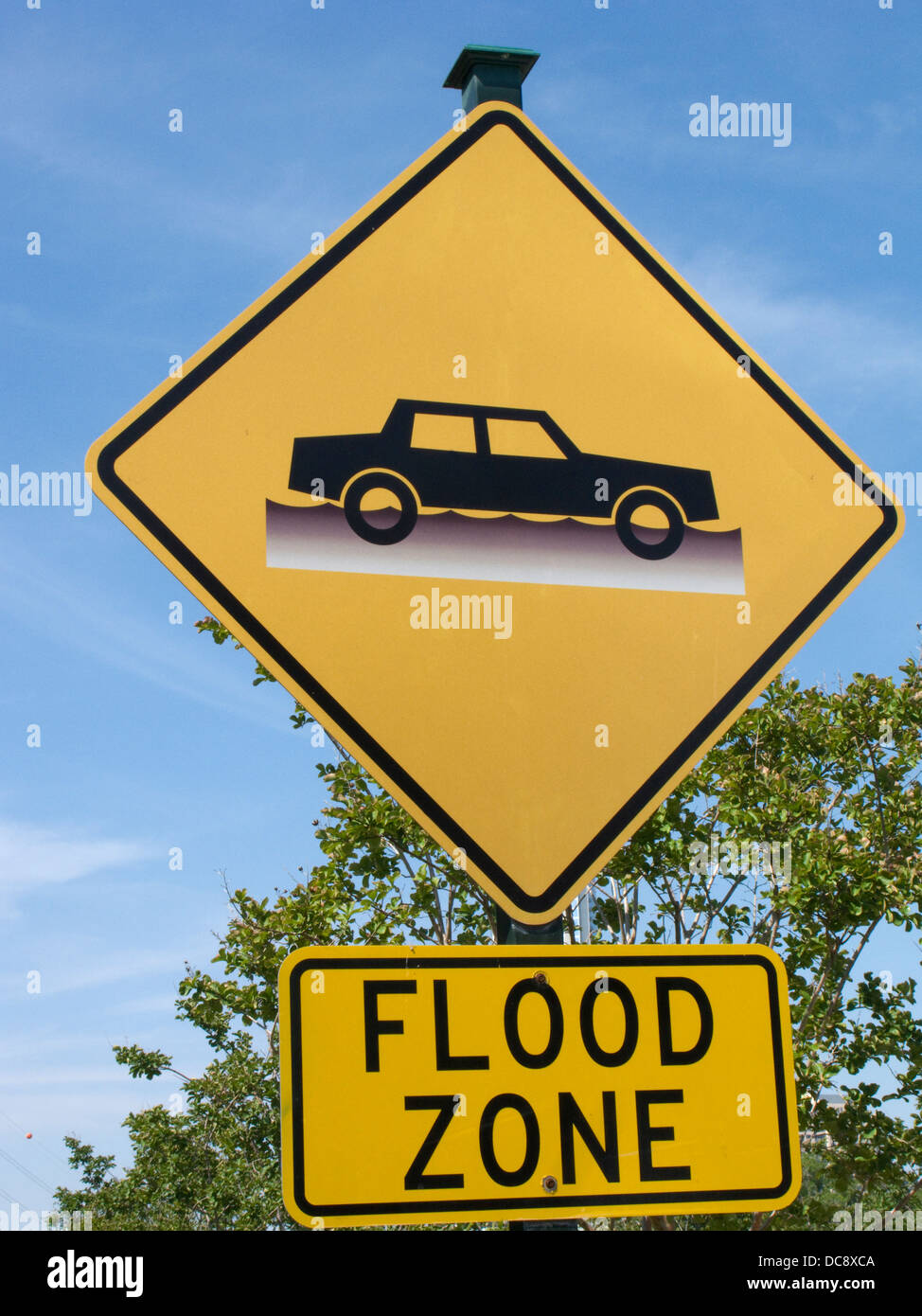 Flood warning sign hi-res stock photography and images - Alamy