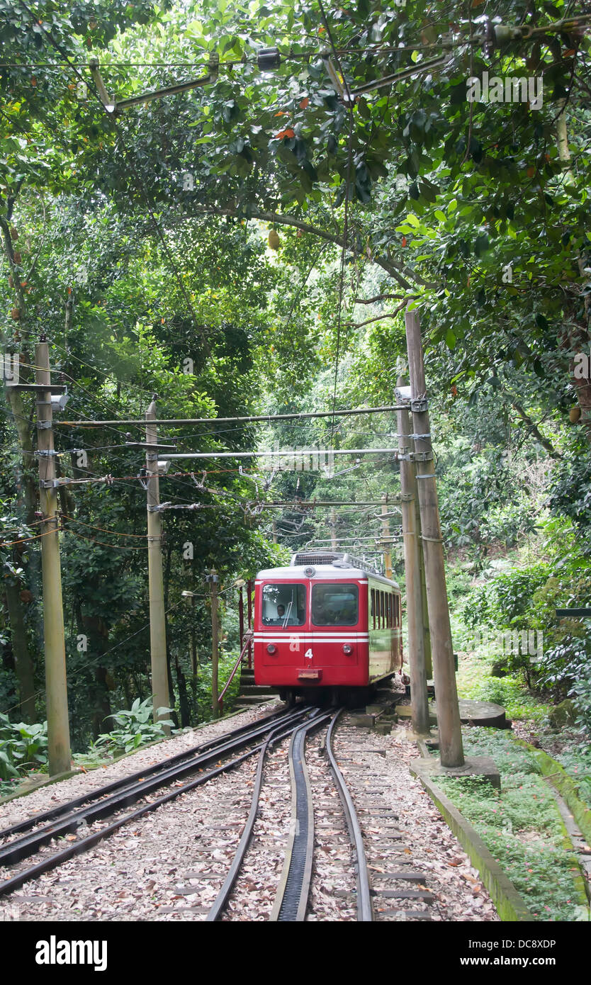 Corcovado Rack Train going to Christ the Redeemer Statue, Tijuca ...