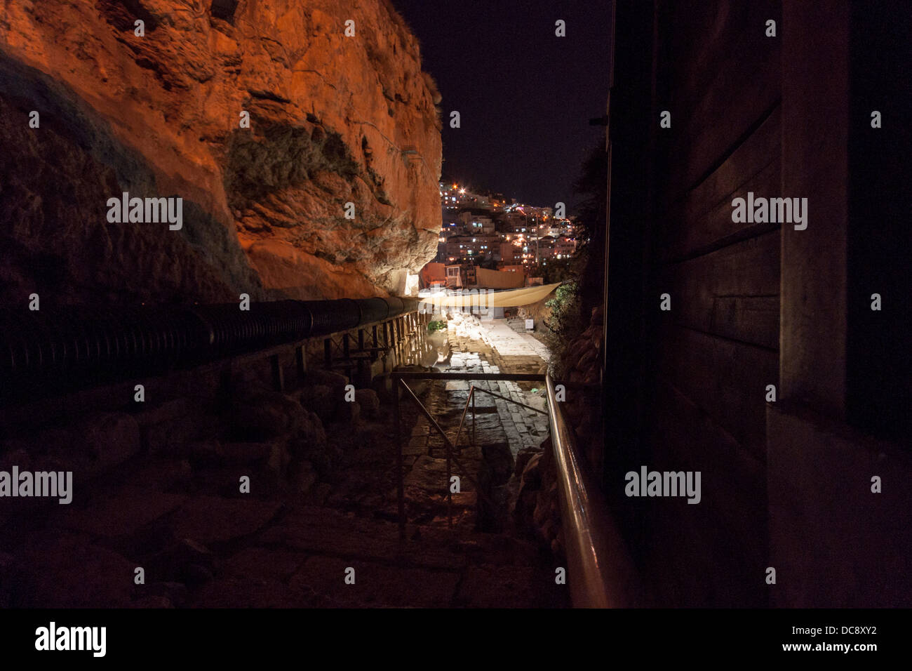 Israel. The remains of the Shiloah pool, used to supply water to ...