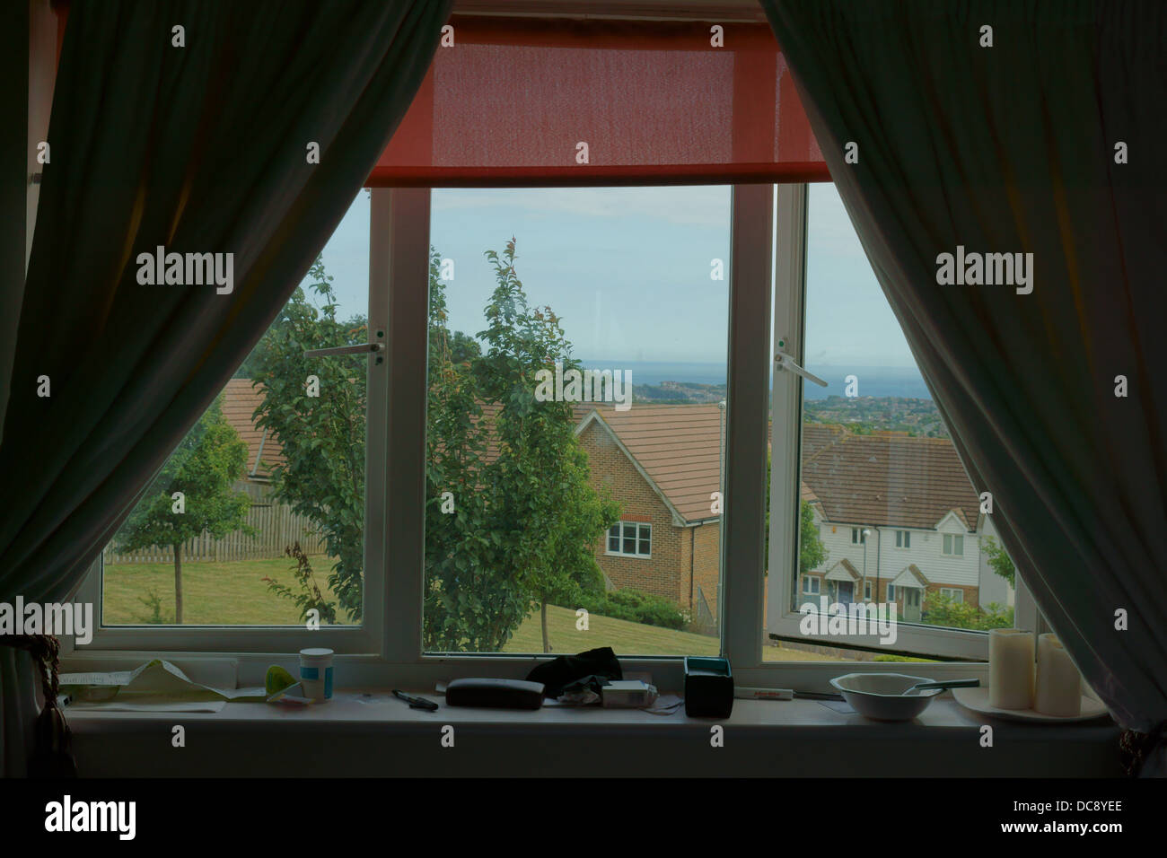 sea view from window english channel ocean water Stock Photo - Alamy