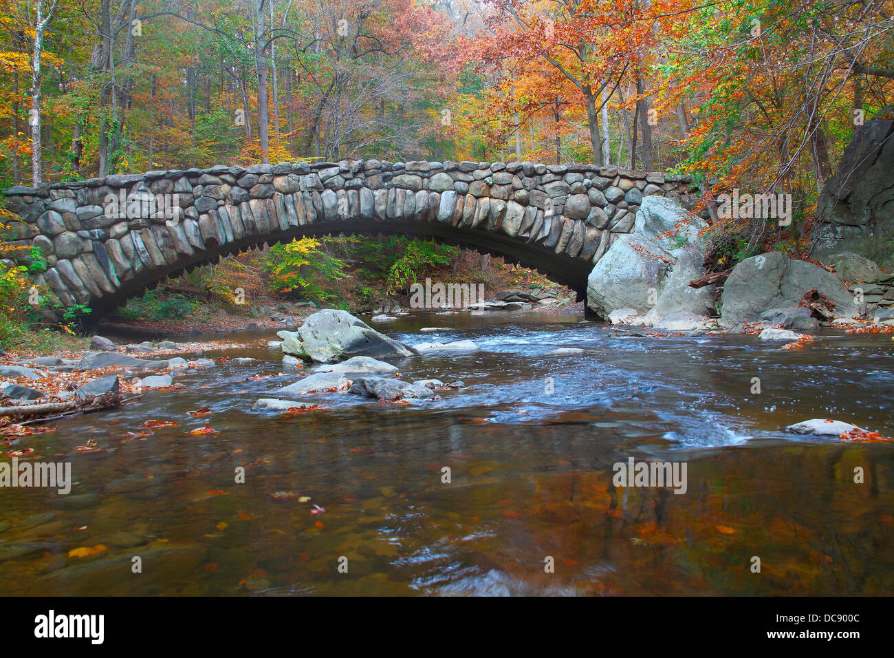 Boulder Bridge - built in 1902 - along Beach Drive in Rock Creek Park ...