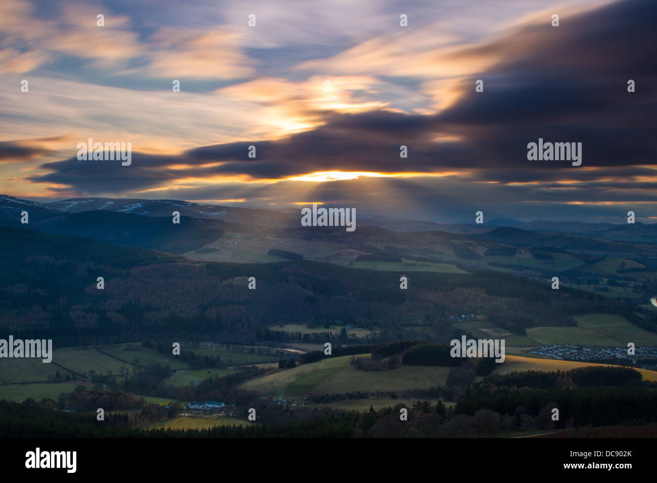 Tweed Valley Sunset from Lee Penn Stock Photo - Alamy