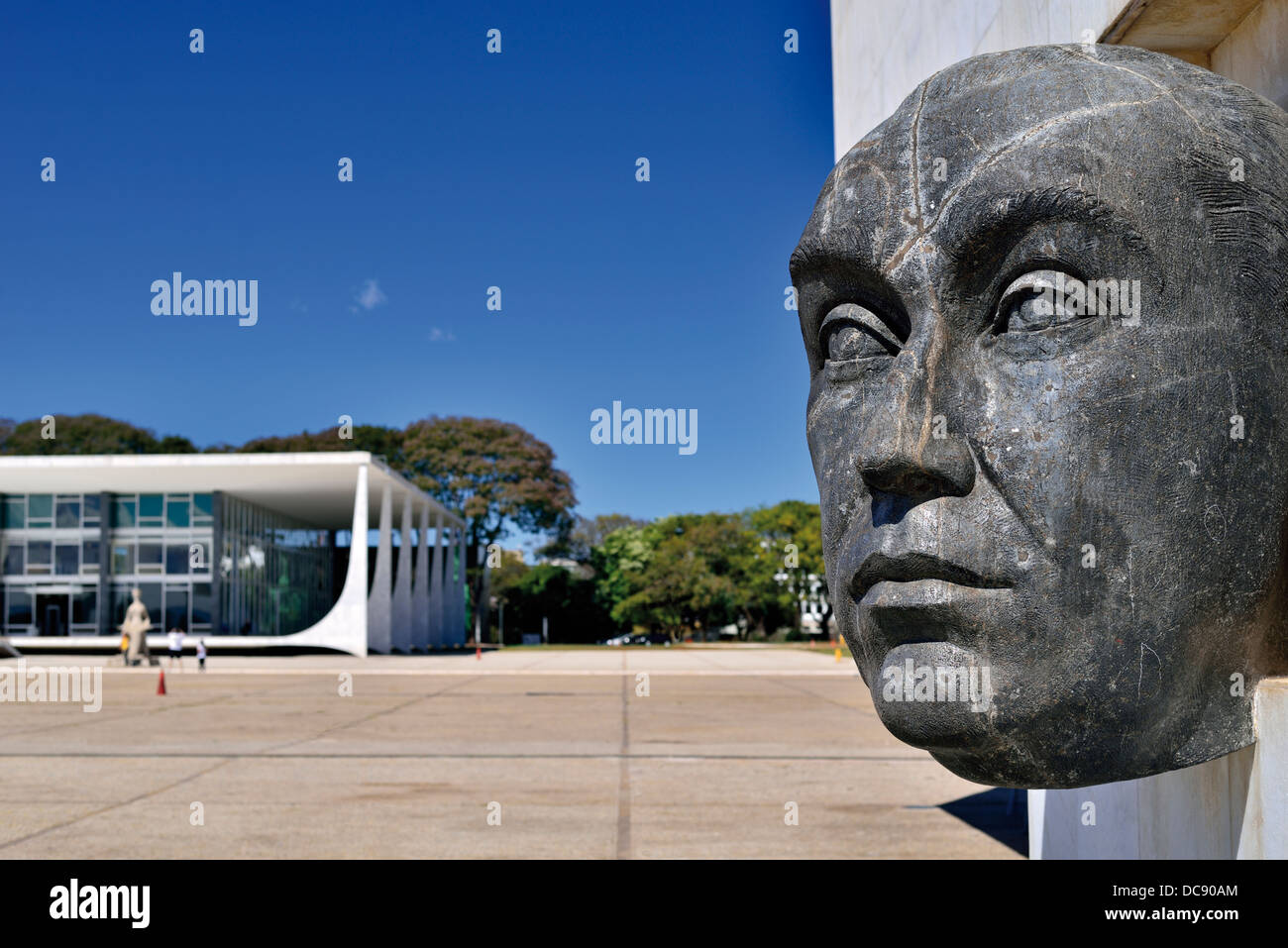 Brazil, Brasilia: Bust in homage of initiator and founder of the ...