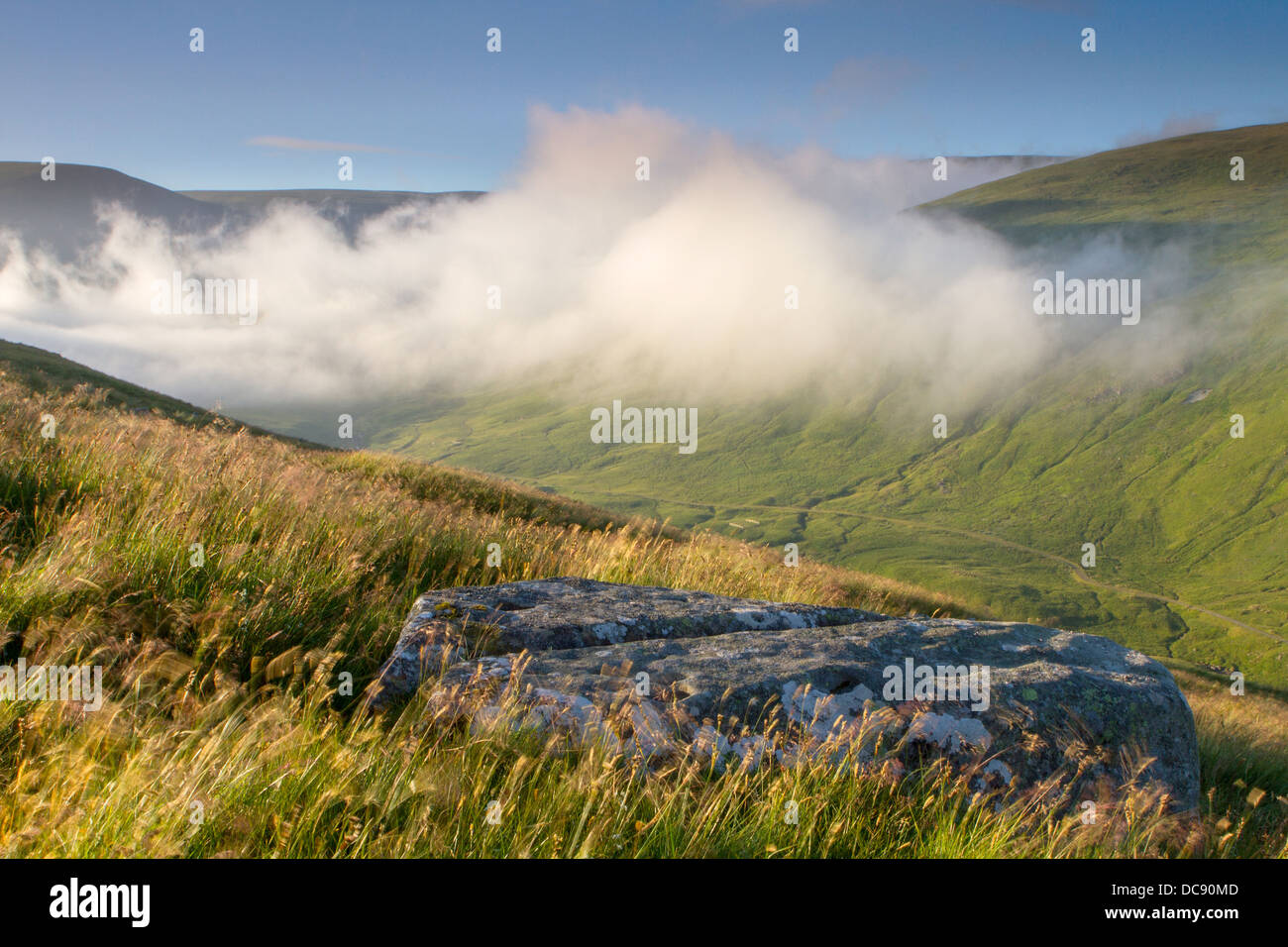 Morning mist from Fans Law, Scottish Borders Stock Photo - Alamy