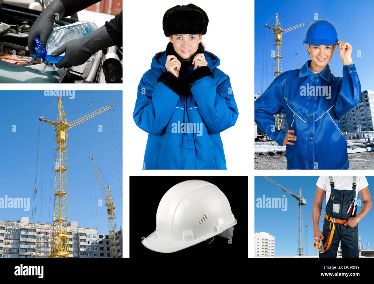 Collage of construction workers hi-res stock photography and images - Alamy