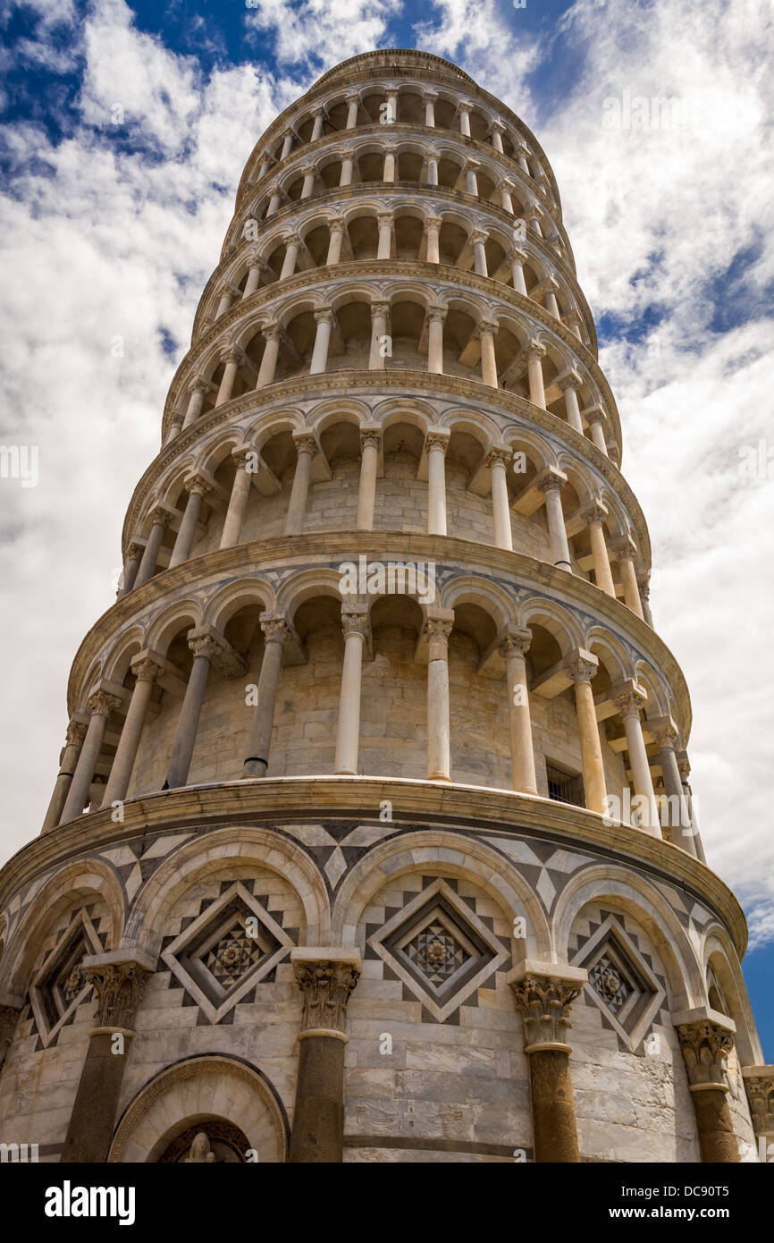 Bottom view of the Leaning Tower of Pisa Stock Photo - Alamy