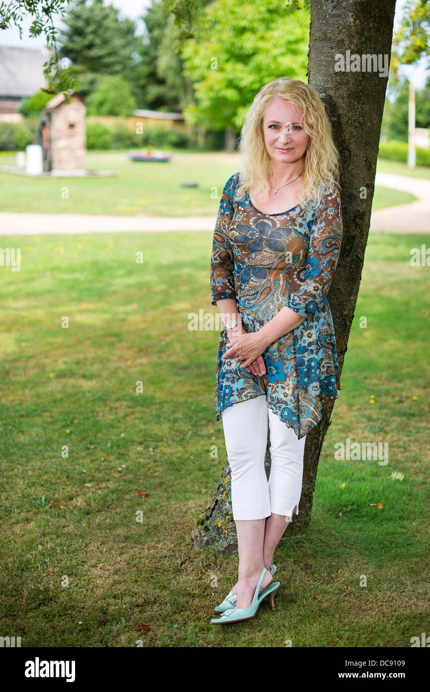 EXCLUSIVE - Singer Nicole from the Saarland is pictured in a park in ...