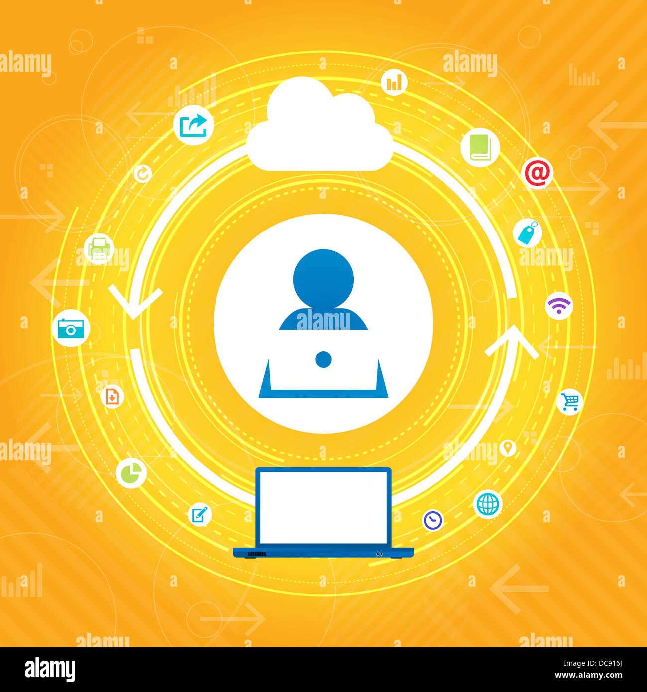 Vector illustration of cloud mobility access concept Stock Photo - Alamy