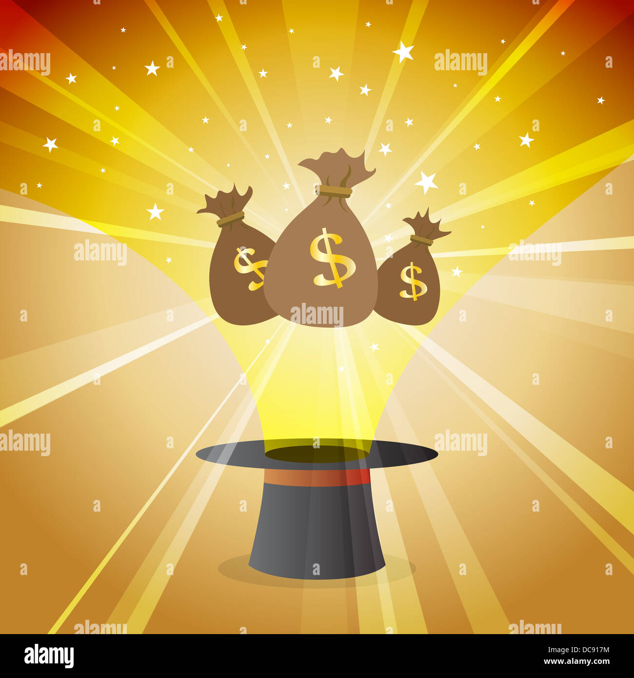 Vector illustration of money magic hat financial concept Stock Photo ...