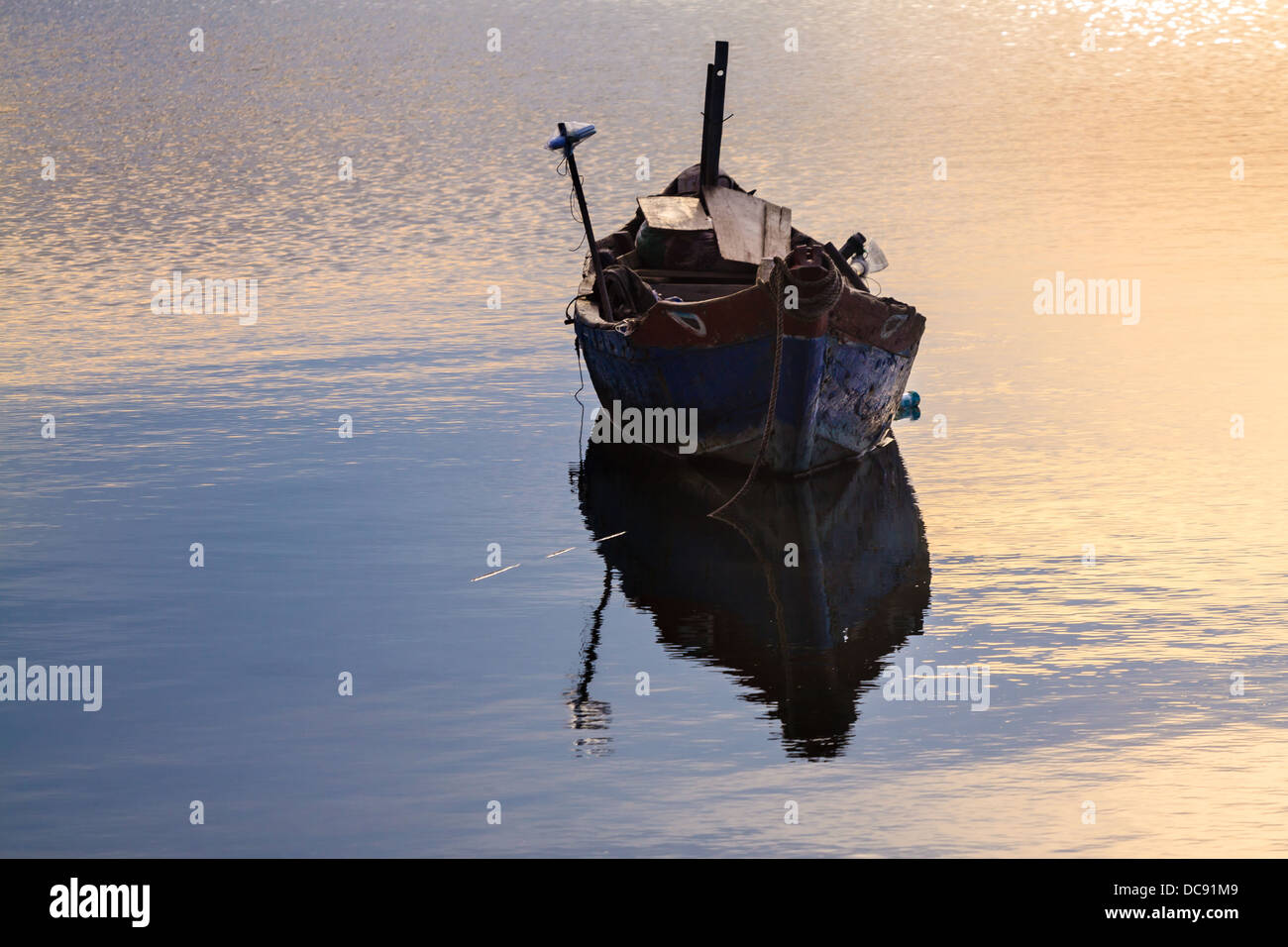 Boat on the pond Stock Photo - Alamy