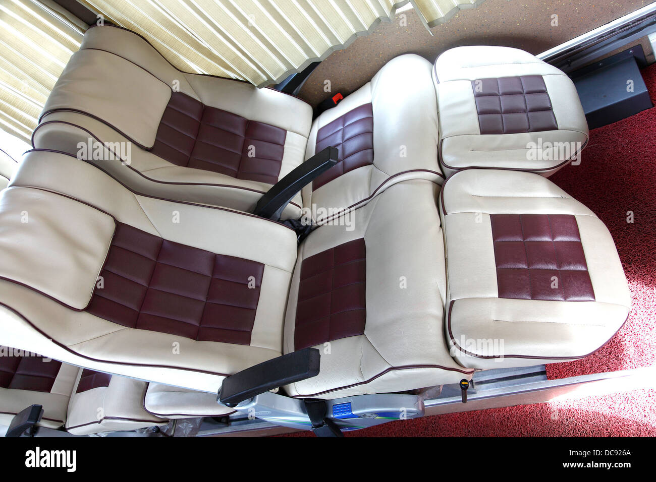 Interior cushioned seats stylish bus public transport Stock Photo - Alamy