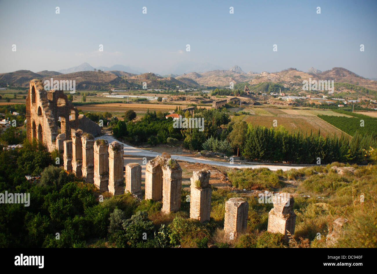 Aspendos Greek Roman amphitheatre and viaduct in Turkey Stock Photo - Alamy