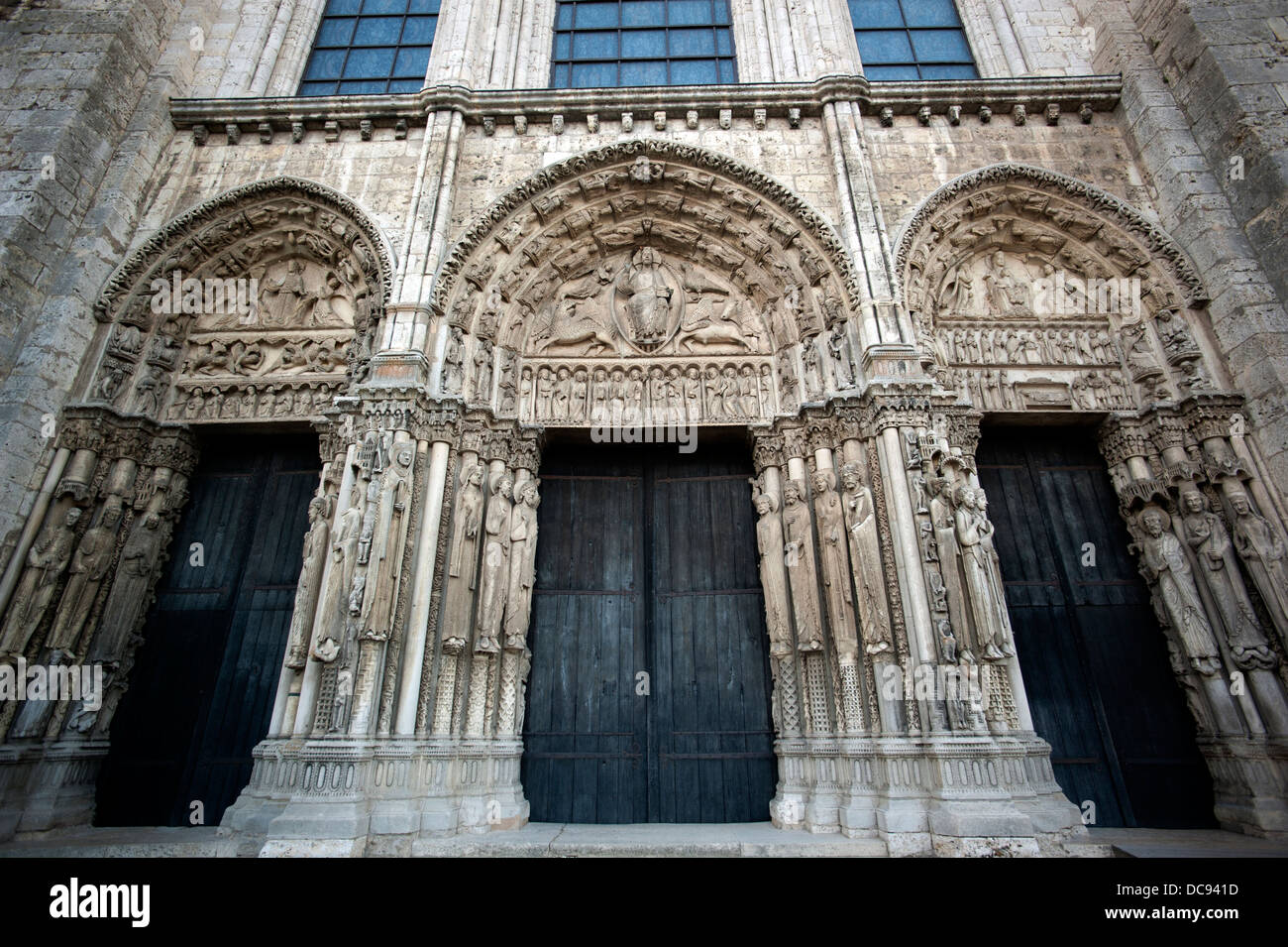 Chartres Cathedral, the Loire Valley, France. July 2013 Royal Portal ...