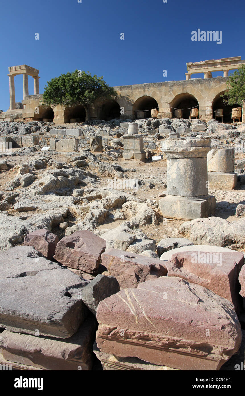 Greek acropolis Lindos Rhodes Greece Stock Photo - Alamy