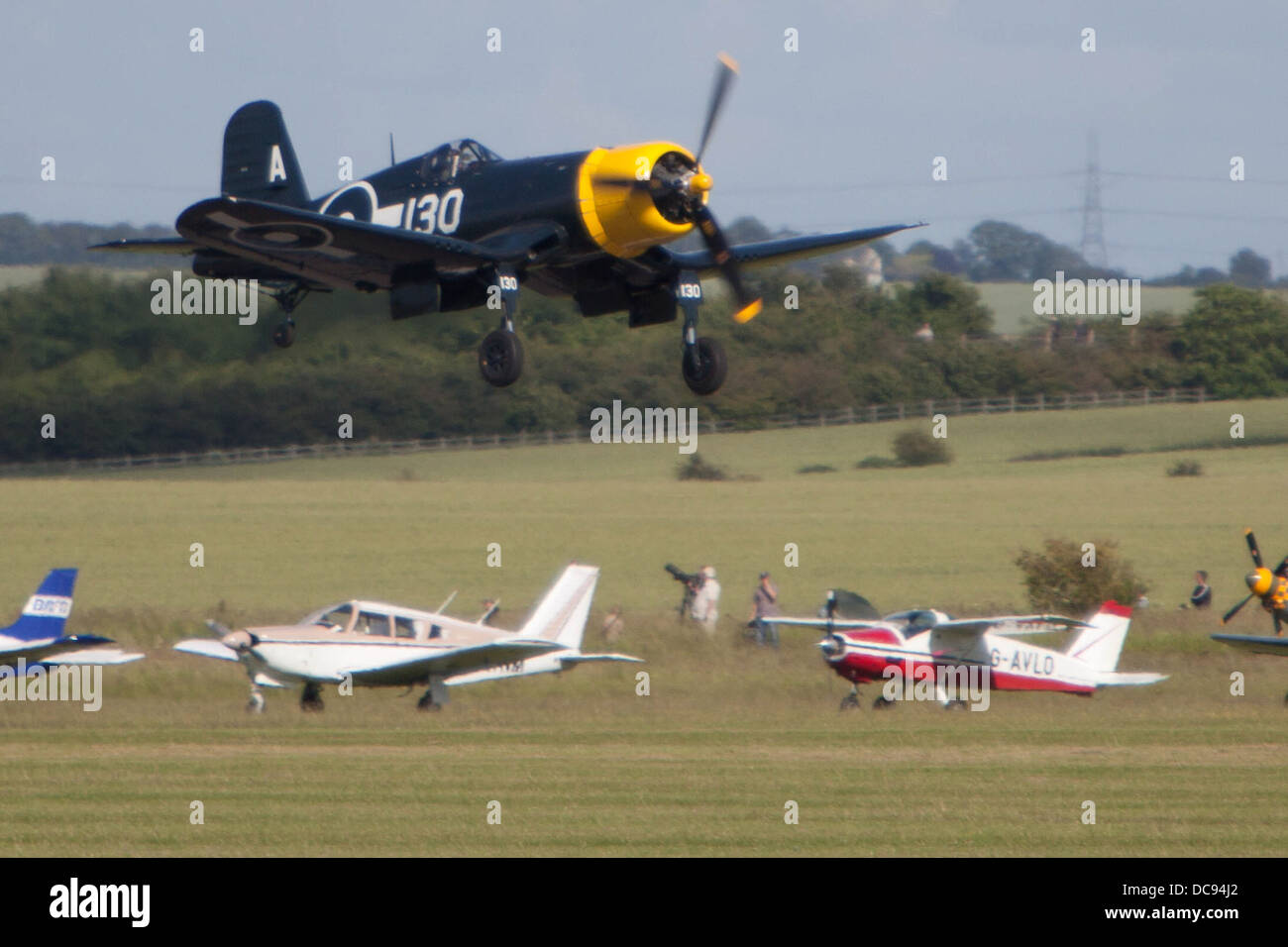WW11 Corsair fighter aircraft at the Imperial War Museum,Duxford ...