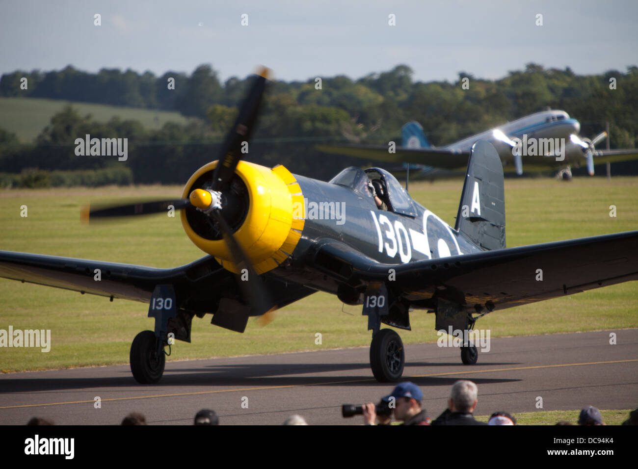 WW11 Corsair fighter aircraft at the Imperial War Museum,Duxford ...