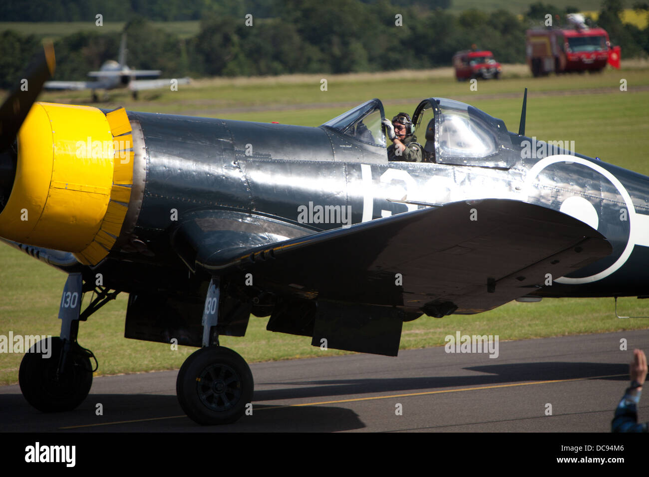 WW11 Corsair fighter aircraft at the Imperial War Museum,Duxford ...