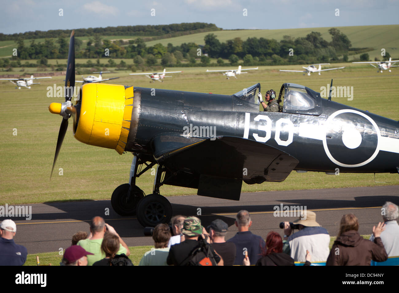 WW11 Corsair fighter aircraft at the Imperial War Museum,Duxford ...