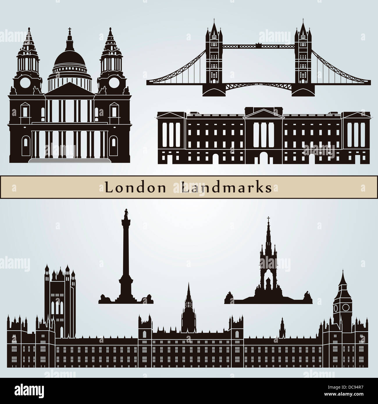 London landmarks illustration hi-res stock photography and images - Alamy