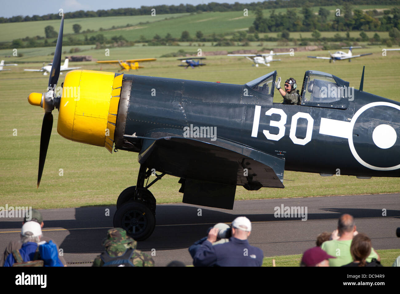 WW11 Corsair fighter aircraft at the Imperial War Museum,Duxford ...