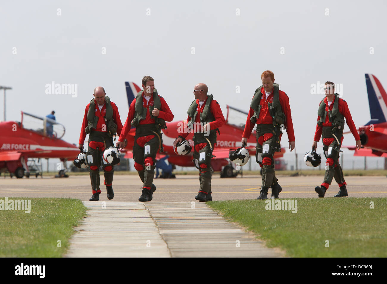 red arrows pilots return to the crew room after display Stock Photo - Alamy