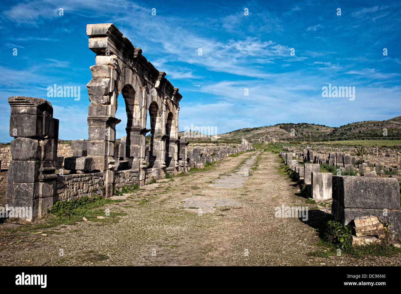 Archeological Site, Roman Ruins, Volubilis. Morocco Stock Photo - Alamy