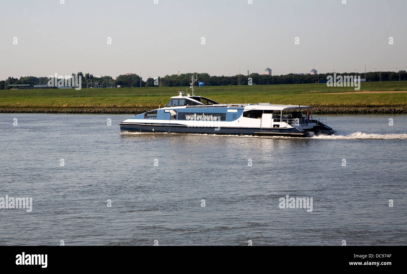 Waterbus boat River Maas Alblasserdam Rotterdam Netherlands Stock Photo ...