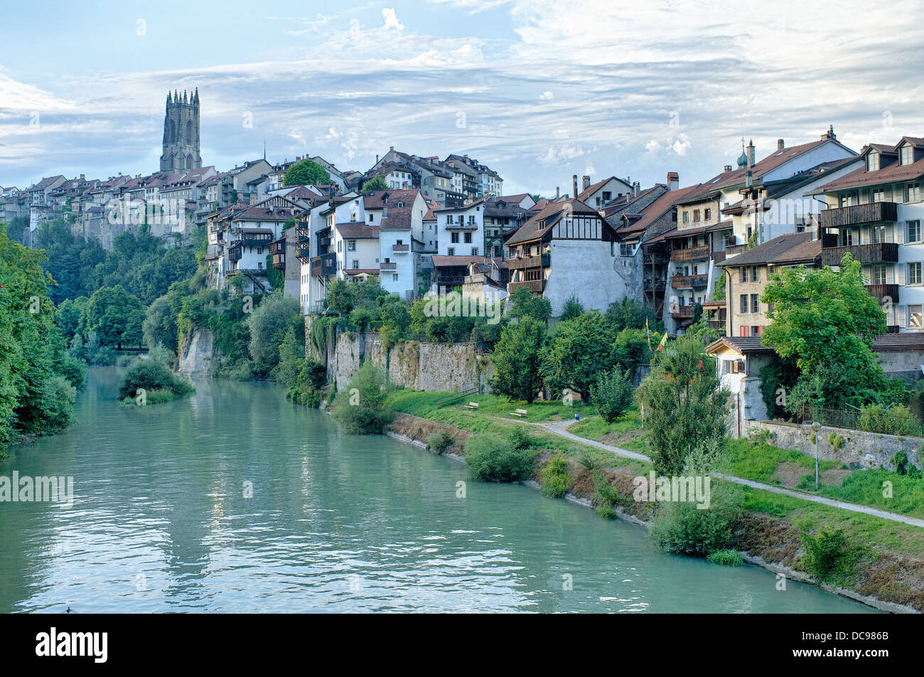 River Sarine and the city of Fribourg, Switzerland Stock Photo - Alamy