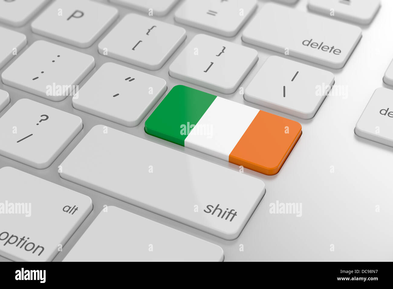3d render of irish flag button with soft focus Stock Photo - Alamy
