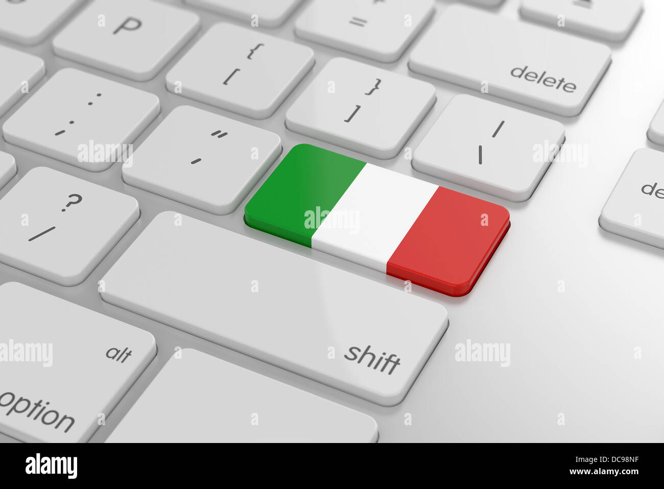 3d render of italian flag button with soft focus Stock Photo - Alamy