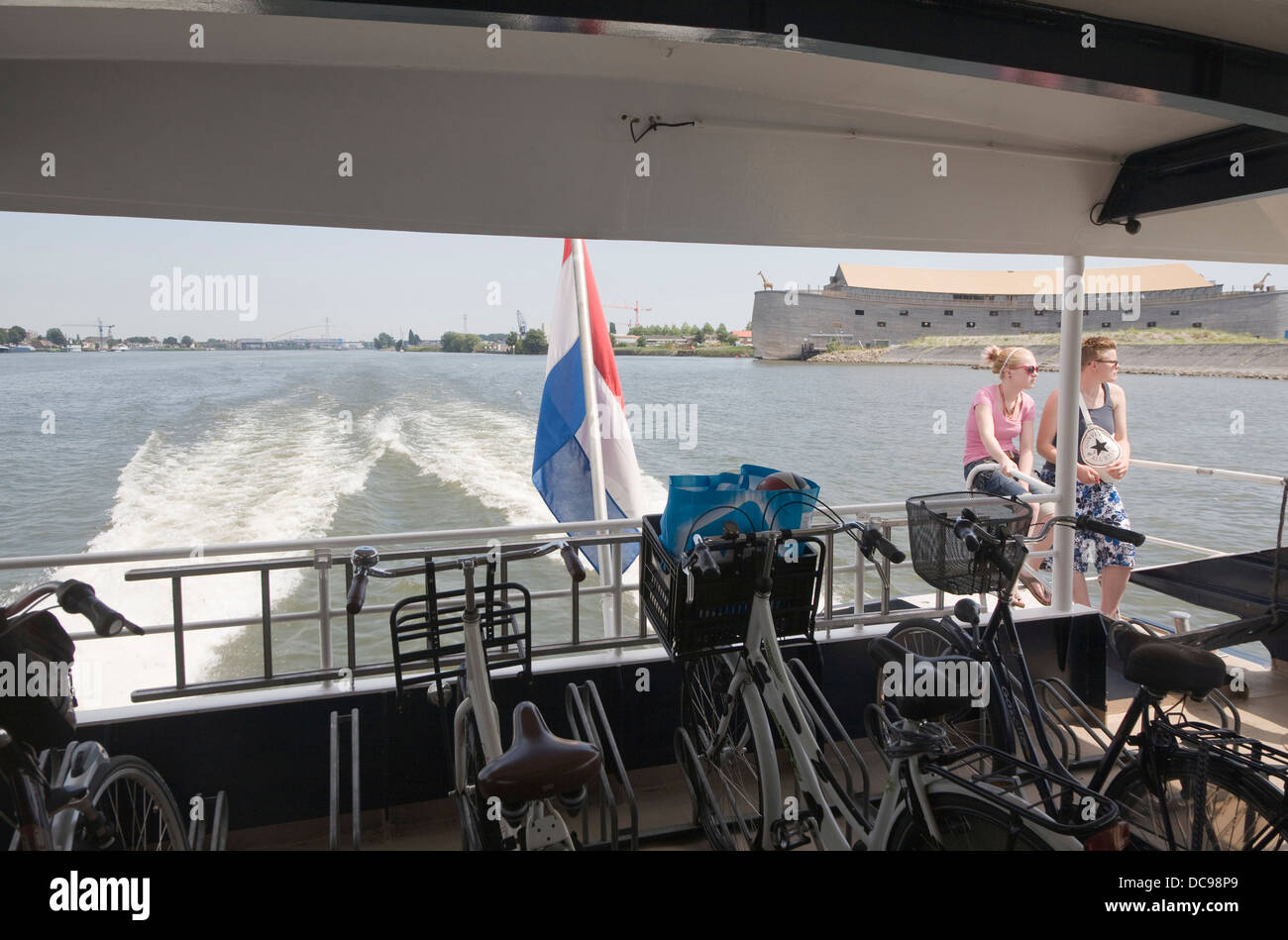 River Maas from the back of a waterbus Rotterdam Netherlands Stock ...