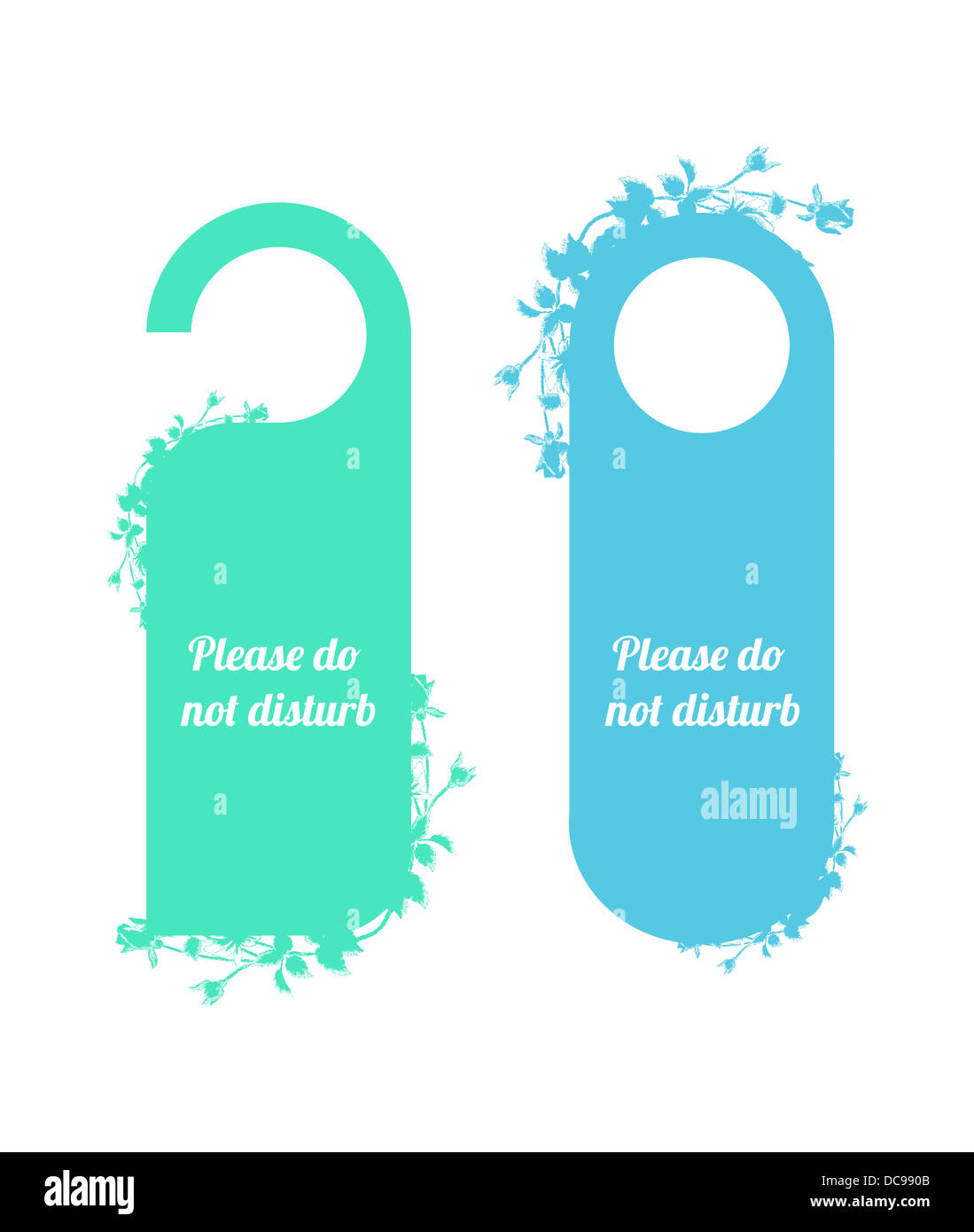 door tags with special floral design Stock Photo - Alamy