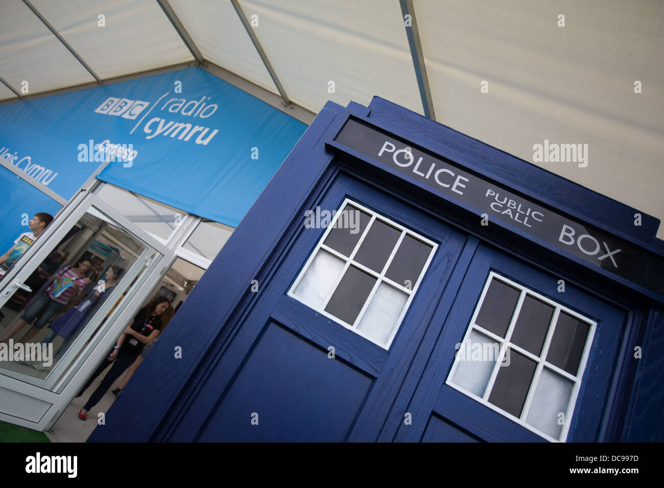 Tardis outside the BBC pavillion at the 2013 National Eisteddfod at ...