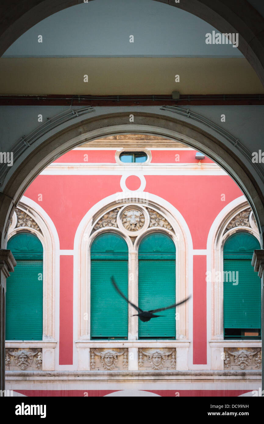 Detail in an archway of Prokurative or Republic Square (Trg Republike ...