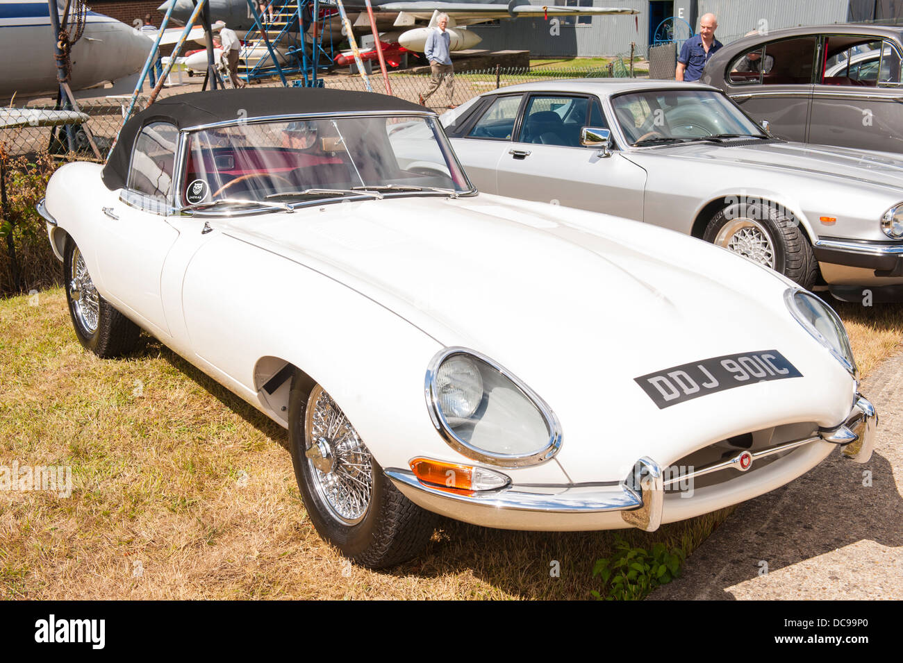 de Havilland Museum 1965 white Jaguar E Type 2 door sports coupe ...
