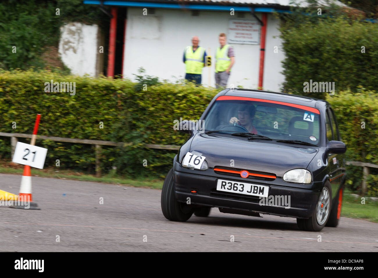 A car taking part in an AutoSolo at Castle Combe Circuit Stock Photo ...