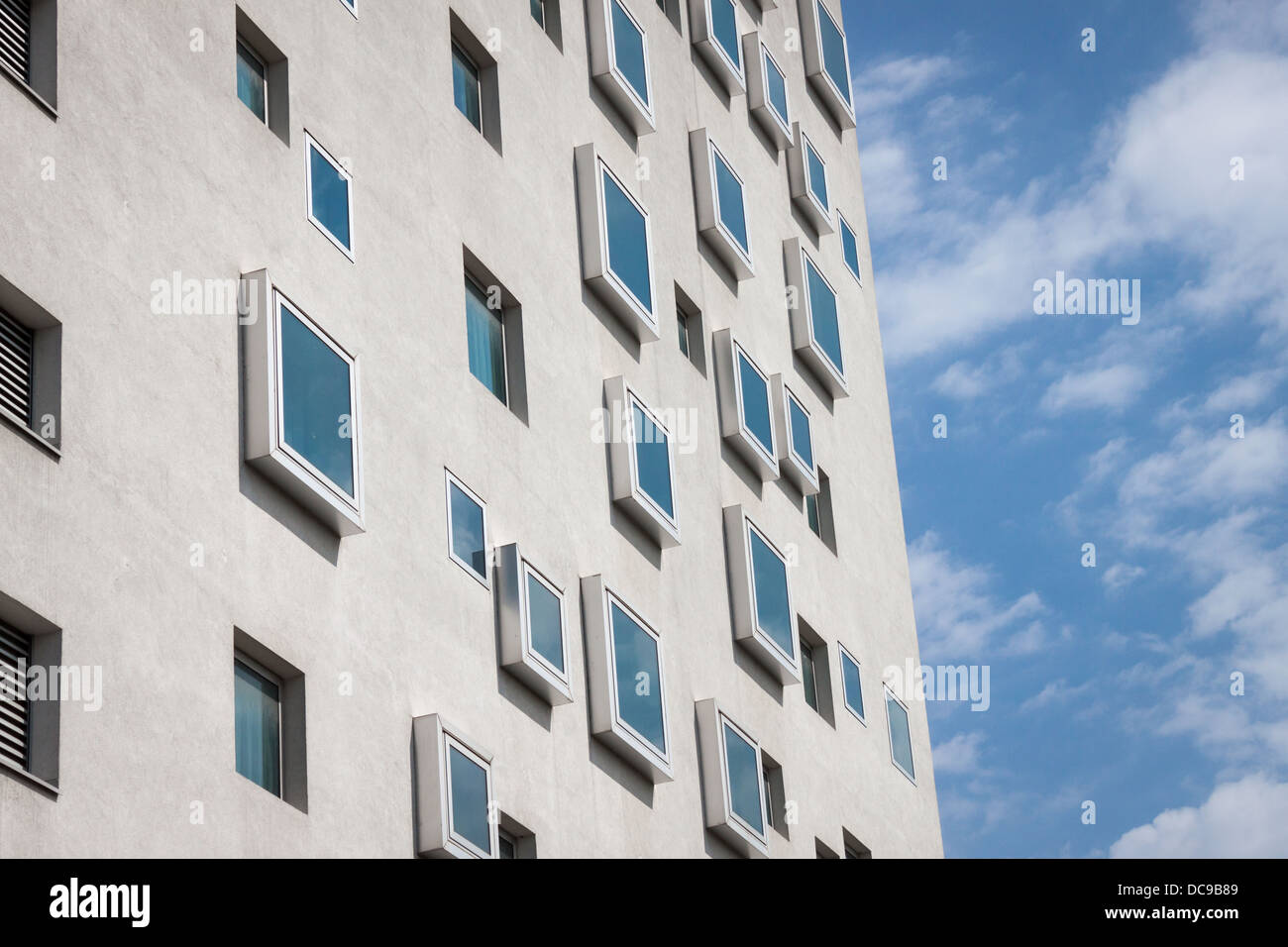Architectural detail of a modern building with many big windows Stock ...