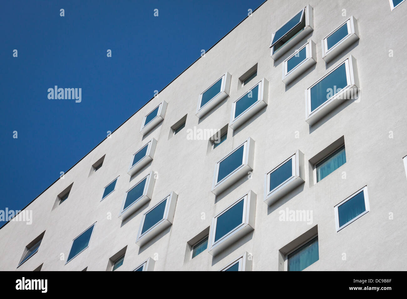 Architectural detail of a modern building with many big windows Stock ...