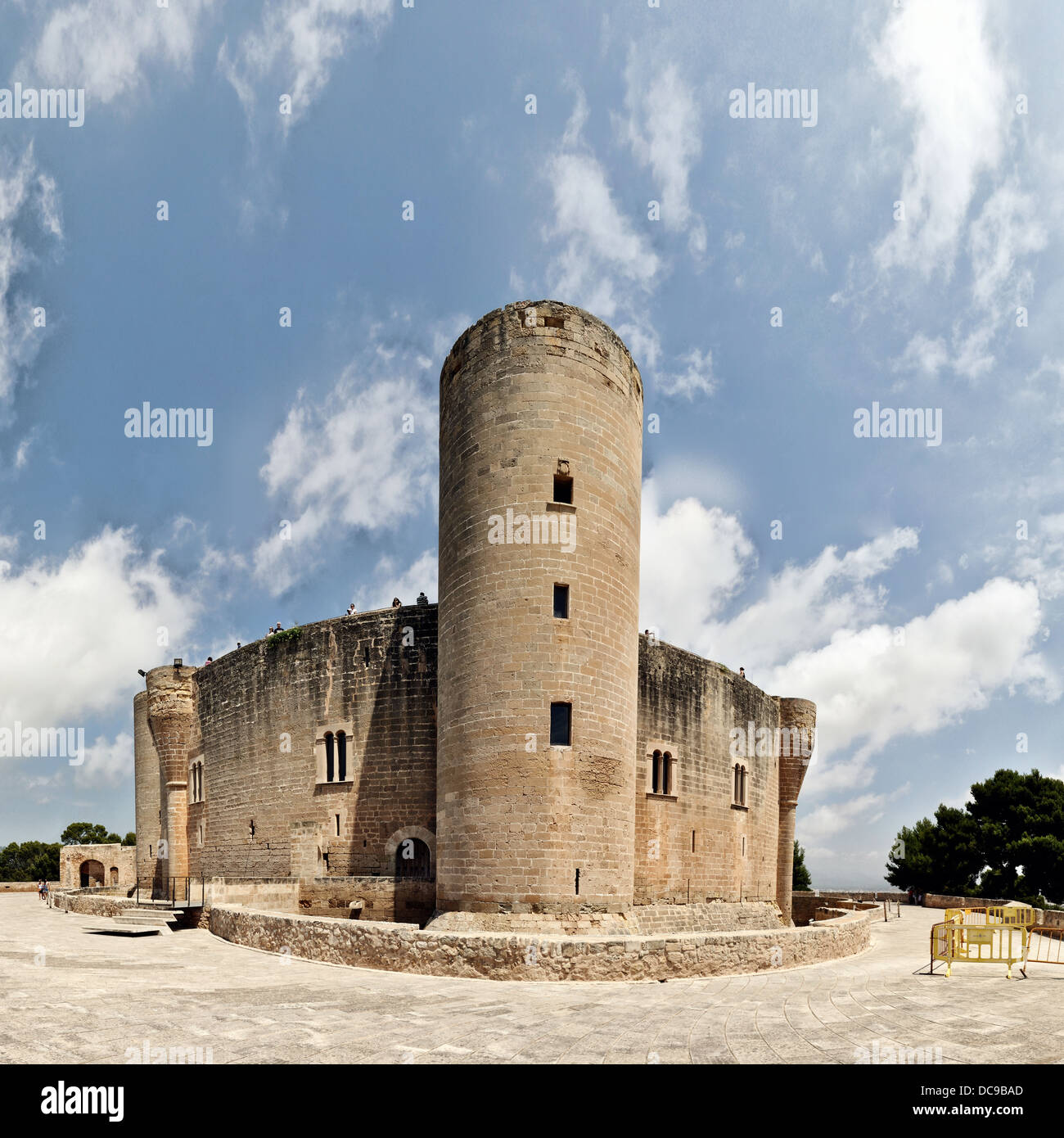 The panorama of the famous Bellver Castle, Mallorca Stock Photo - Alamy