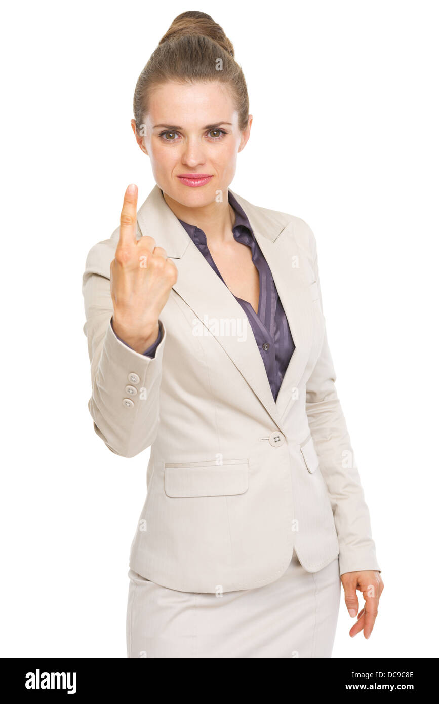 Business lady showing finger hi-res stock photography and images - Alamy