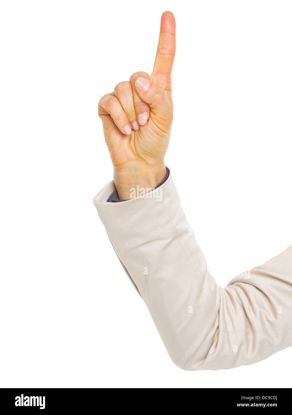 Closeup on hand of business woman showing one fingers Stock Photo - Alamy