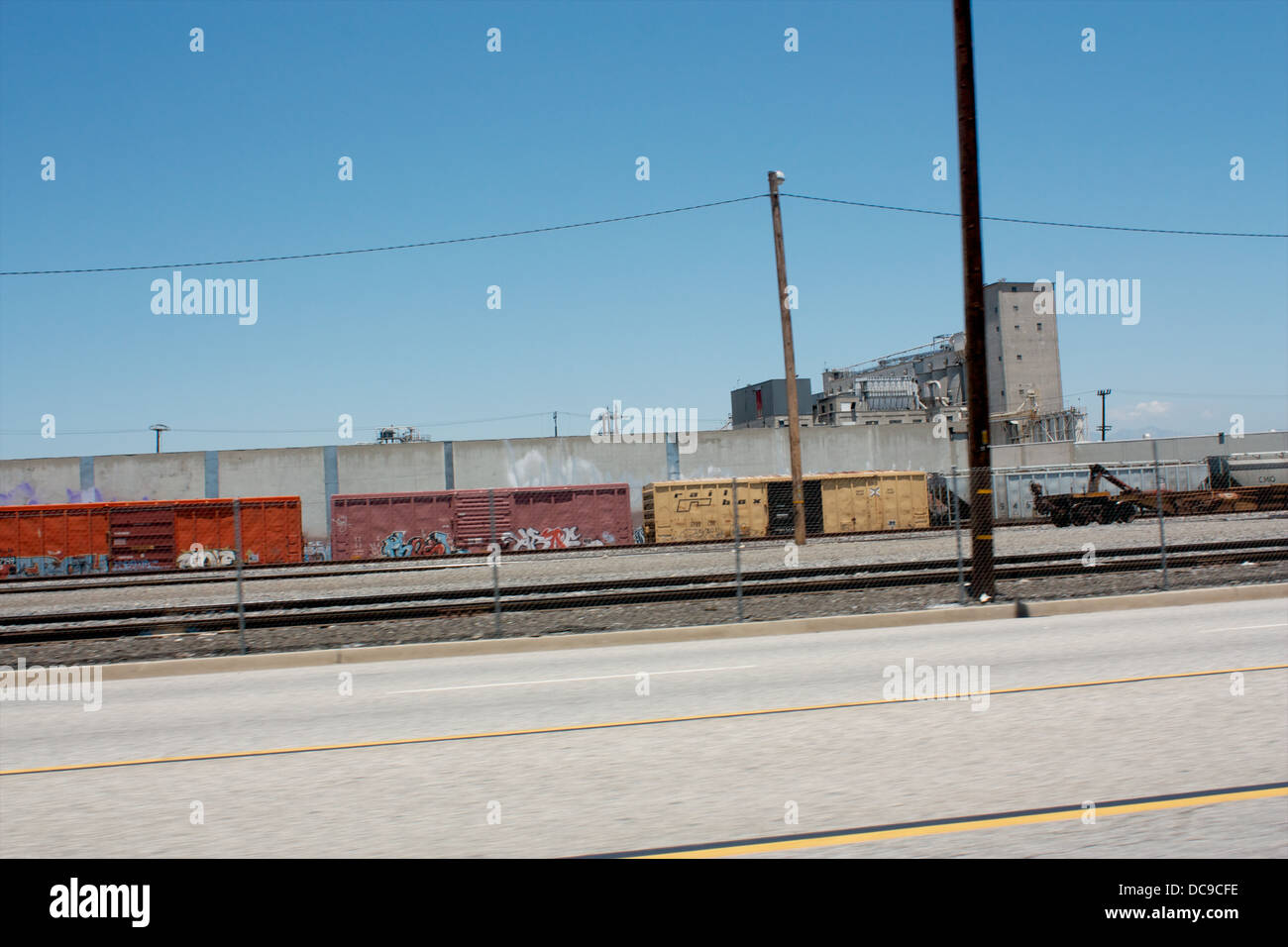 Train rail cars on a railroad track Stock Photo - Alamy